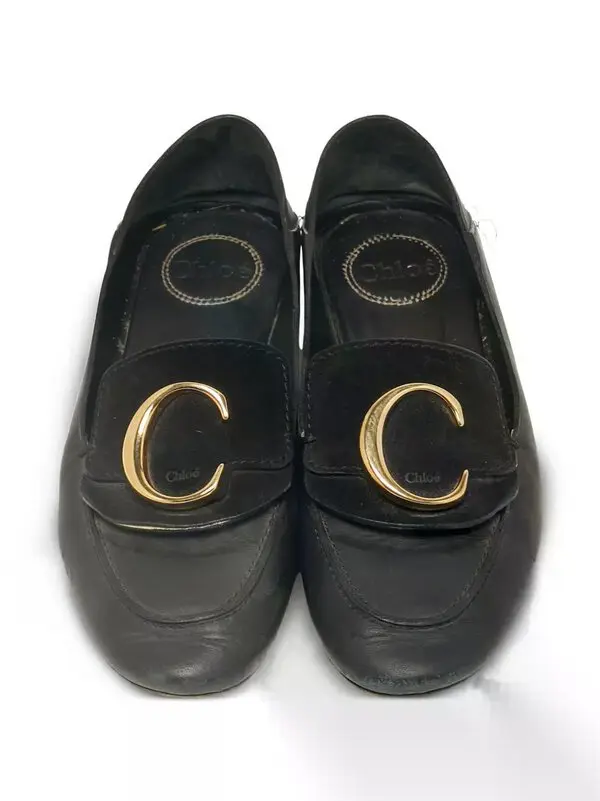 Chloé Leather C-logo Loafers