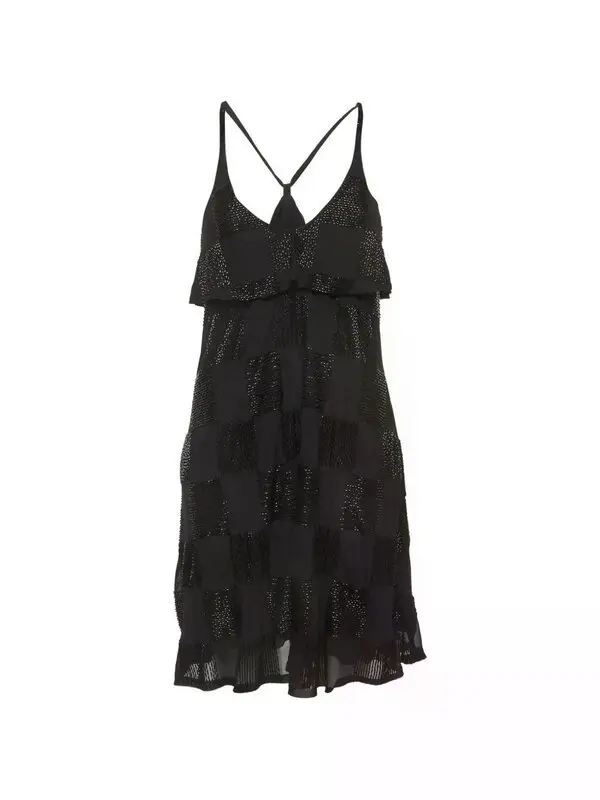 Emporio Armani Crepe V-neck Mini Dress - Black