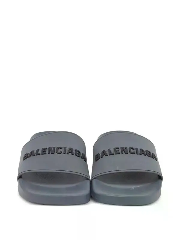 Balenciaga Embossed Logo Open-toe Slides