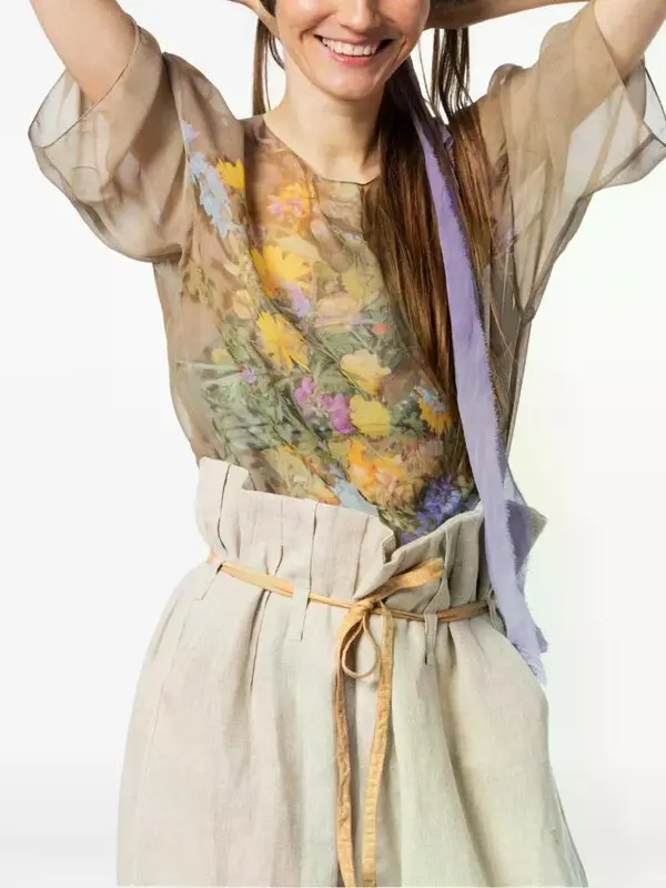ANNTIAN Chiffon Printed Top