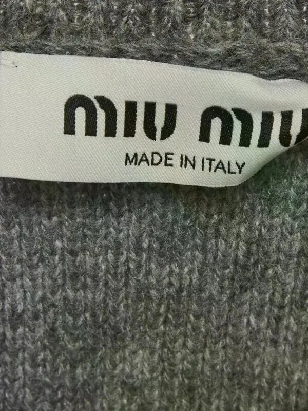 Miu Miu Zip-up Knit Long-sleeved Cardigan