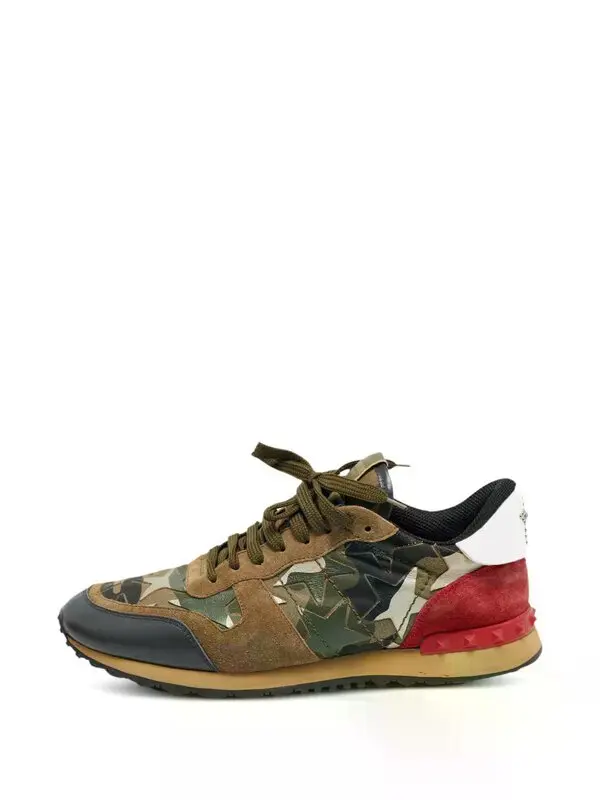 Valentino Garavani Rockrunner Camouflage Lace-up Sneakers - Brown