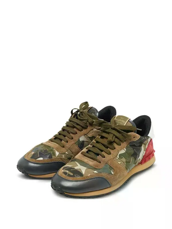 Valentino Garavani Rockrunner Camouflage Lace-up Sneakers - Brown
