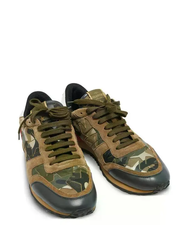 Valentino Garavani Rockrunner Camouflage Lace-up Sneakers - Brown