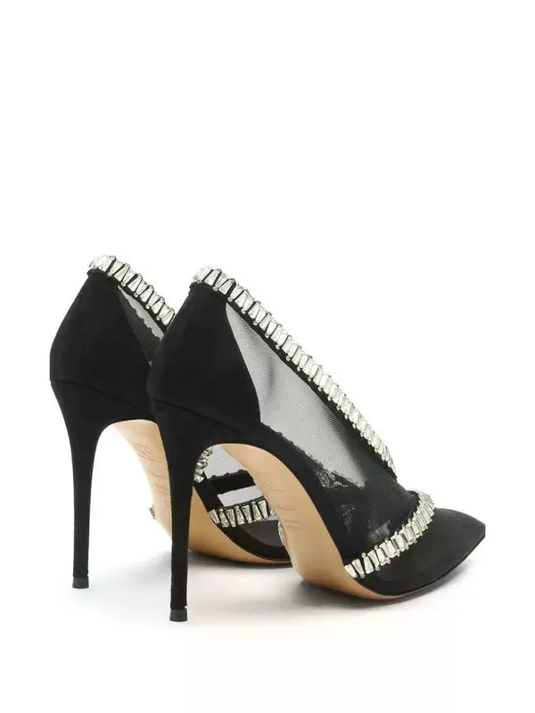 Casadei Julia Heaven Rhinestone Embellished Mesh Pumps