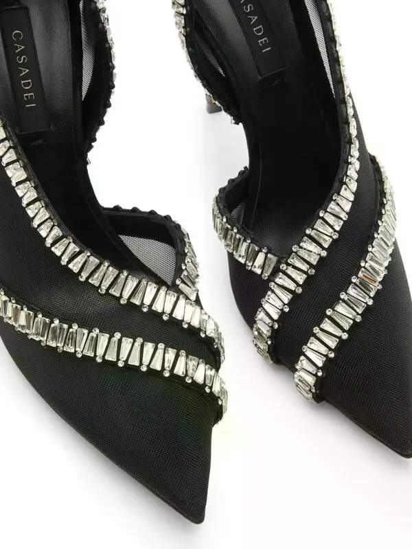 Casadei Julia Heaven Rhinestone Embellished Mesh Pumps