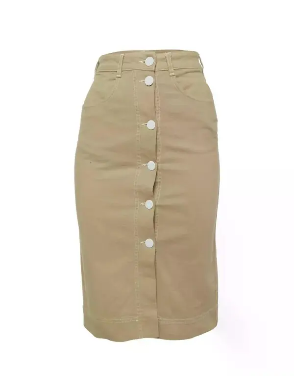 See By Chloé Beige Cotton Pencil Mini Skirt