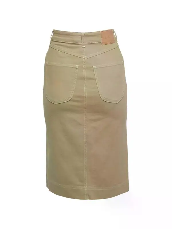 See By Chloé Beige Cotton Pencil Mini Skirt