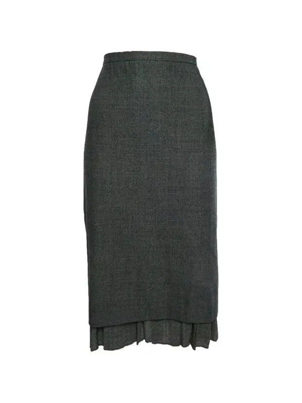 Max Mara Herringbone Pencil Midi Skirt - Grey
