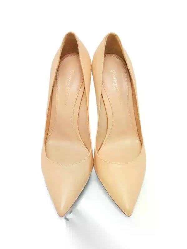 GIANVITO ROSSI Beige Leather Pointed-toe Stiletto Pumps