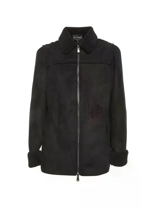 Emporio Armani Fleece-trim Zip-up Jacket - Black