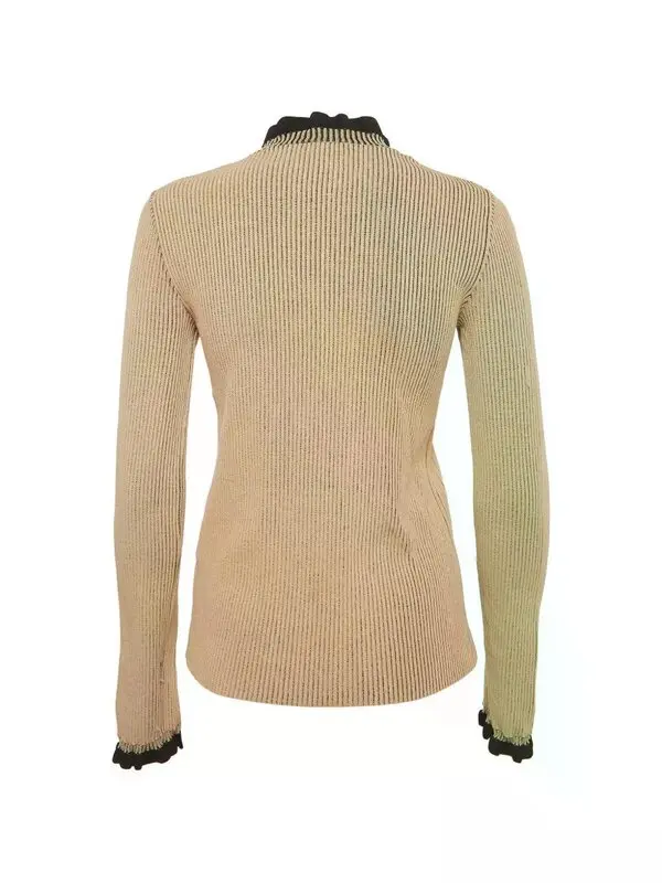 Red Valentino Rib Knit Heart Detail Sweater - Neutrals