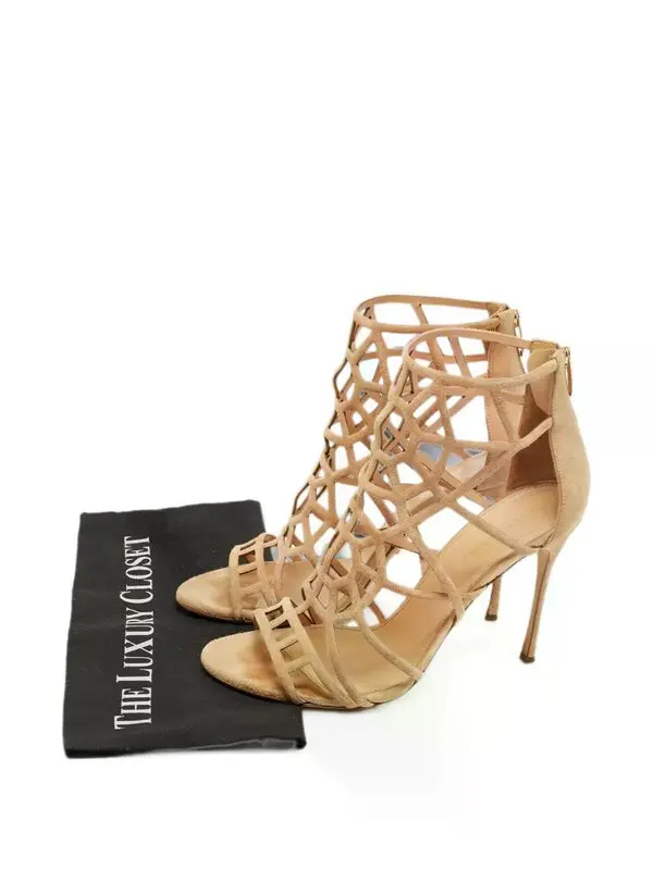 SERGIO ROSSI Puzzle Cut-out Ankle Boots - Neutrals