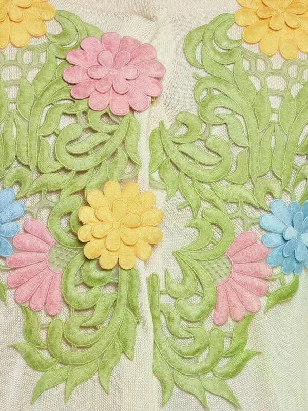 Moschino Floral Appliqué Cardigan