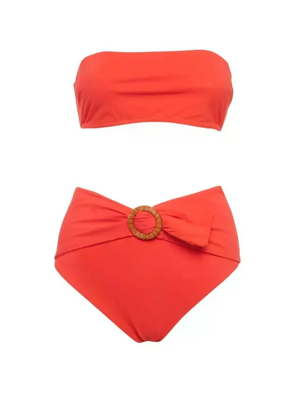 Zimmermann Ring Detail Strapless Bikini - Red