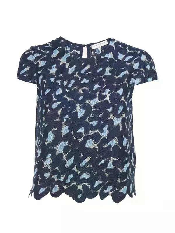 Sandro Lace Cropped T-shirt