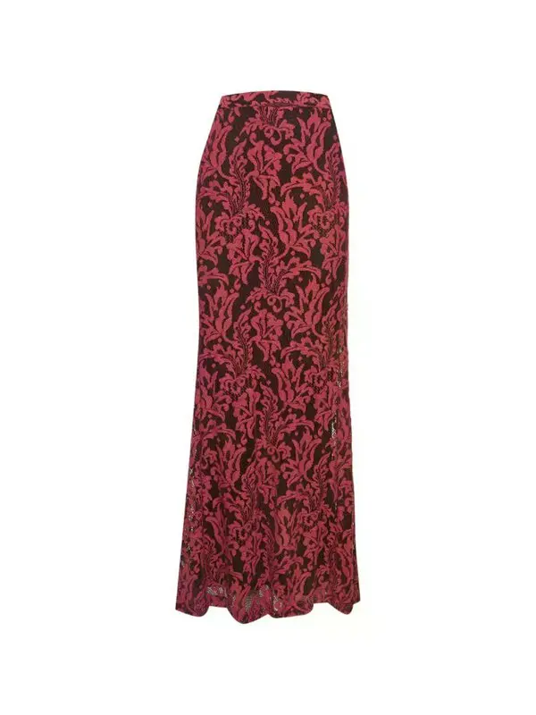 Roberto Cavalli Floral Lace Maxi Skirt