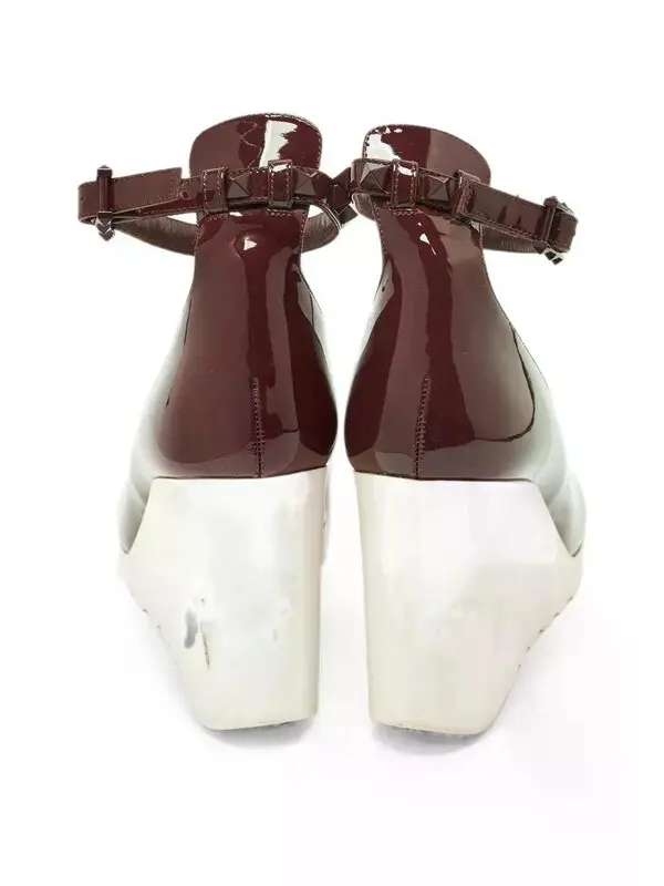 Valentino Garavani Rockstud Ankle Strap Wedge Pumps