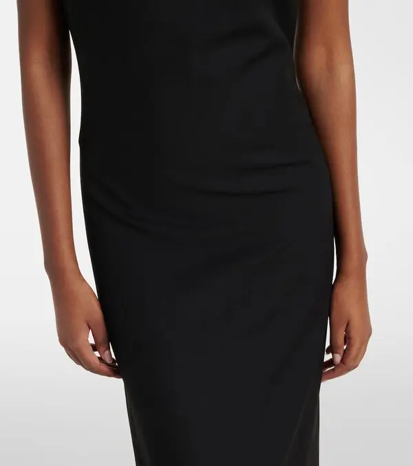 Brunello Cucinelli Monili Draped Wool-blend Gown