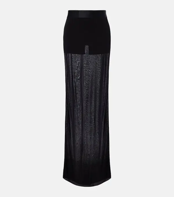 Gucci Semi-sheer Crepe Maxi Skirt