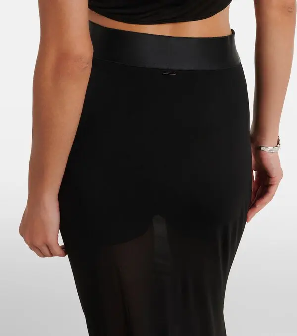 Gucci Semi-sheer Crepe Maxi Skirt