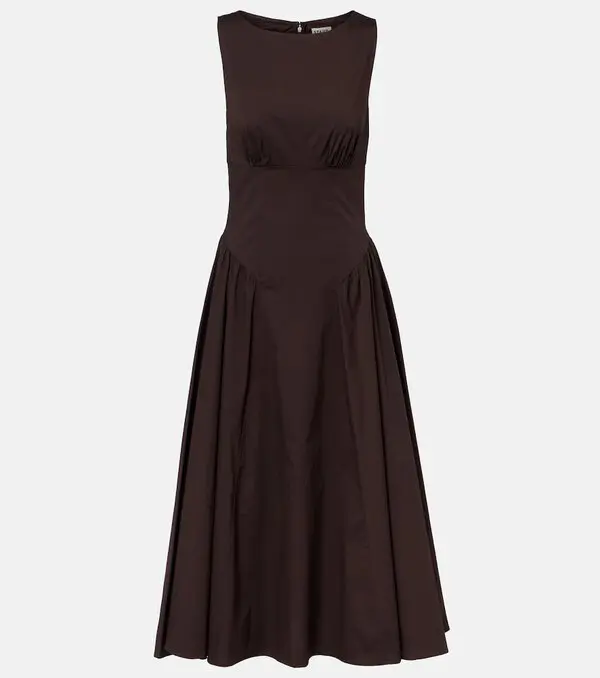 Staud Gwen Cotton Poplin Midi Dress