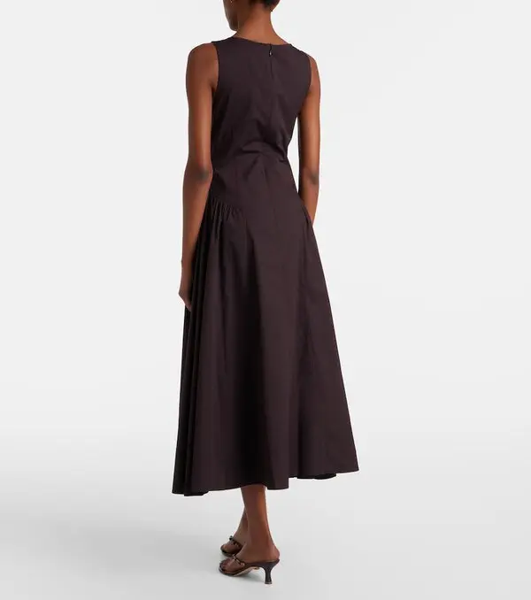 Staud Gwen Cotton Poplin Midi Dress