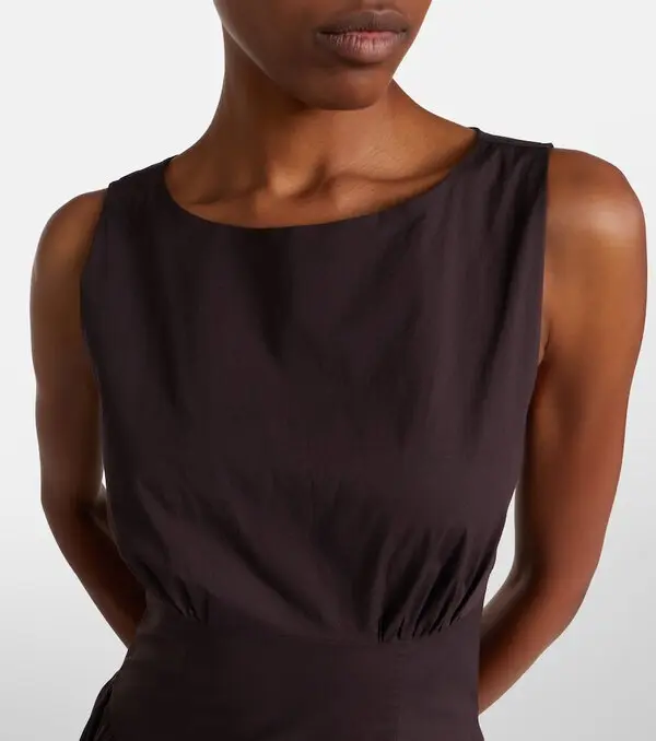 Staud Gwen Cotton Poplin Midi Dress