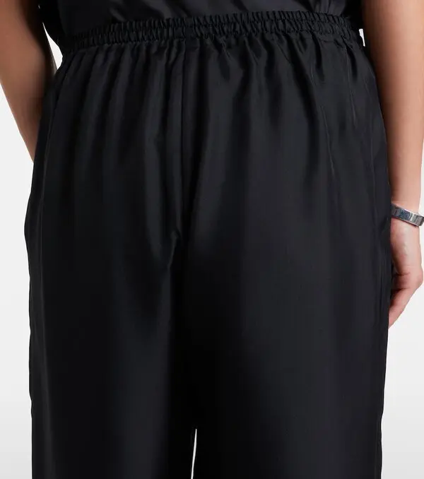 Asceno Aurelia Silk Wide-leg Pants - Black