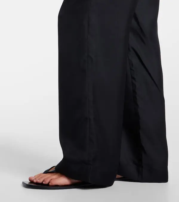 Asceno Aurelia Silk Wide-leg Pants - Black
