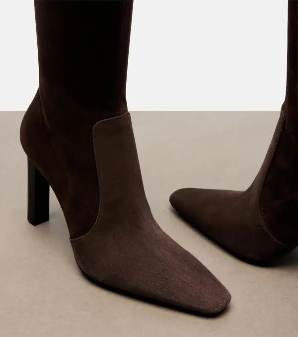 Saint Laurent Francoise Suede Knee-high Boots