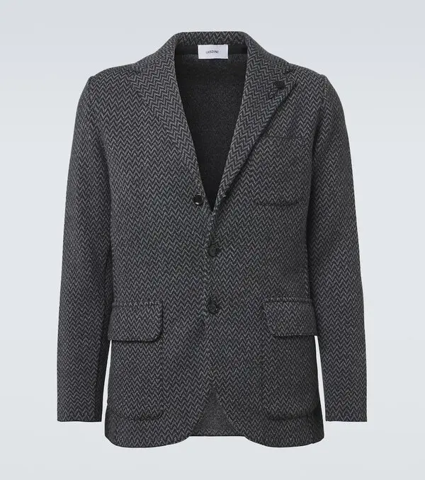 LARDINI Virgin Chevron Wool Blazer