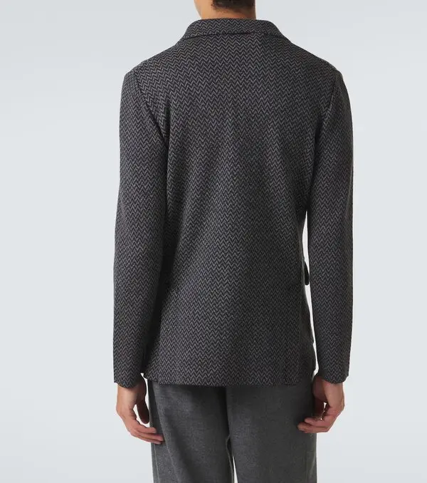 LARDINI Virgin Chevron Wool Blazer