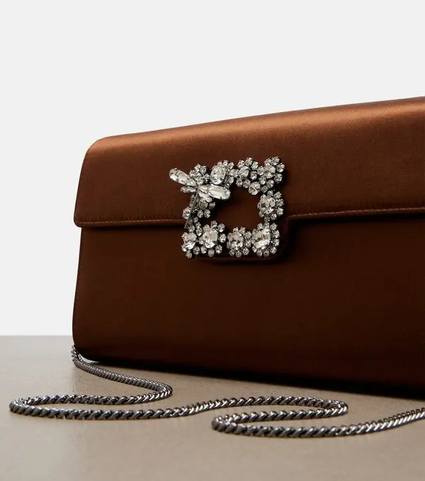 ROGER VIVIER Embellished Satin Clutch