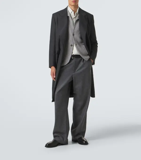 LARDINI Double-breasted Wool-blend Coat