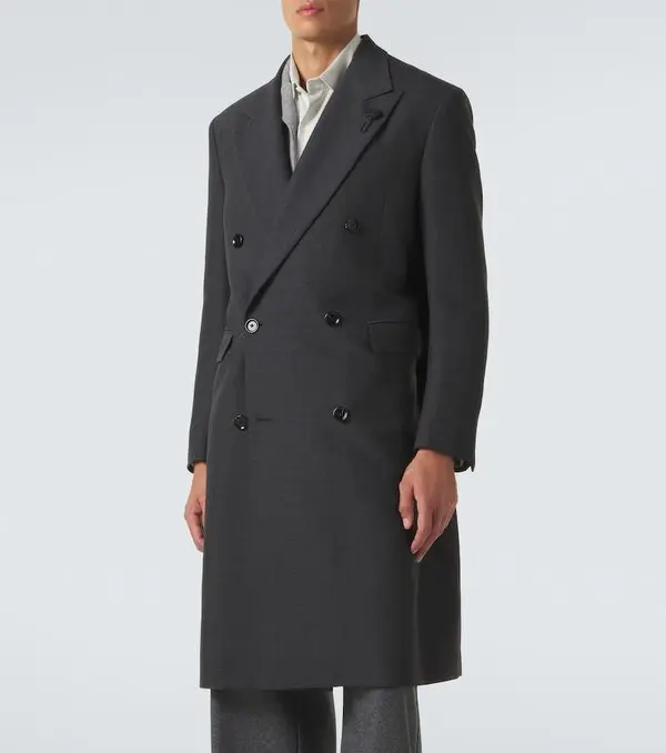 LARDINI Double-breasted Wool-blend Coat