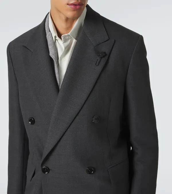 LARDINI Double-breasted Wool-blend Coat