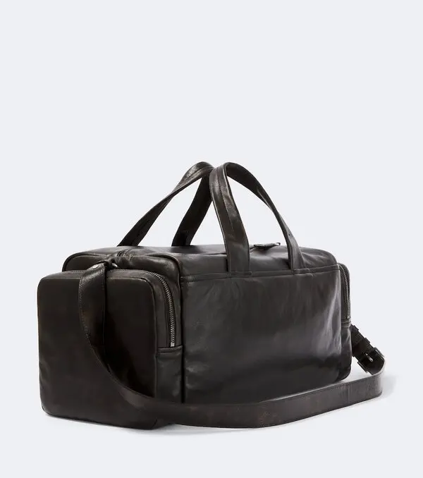 Prada Distressed Leather Duffel Bag