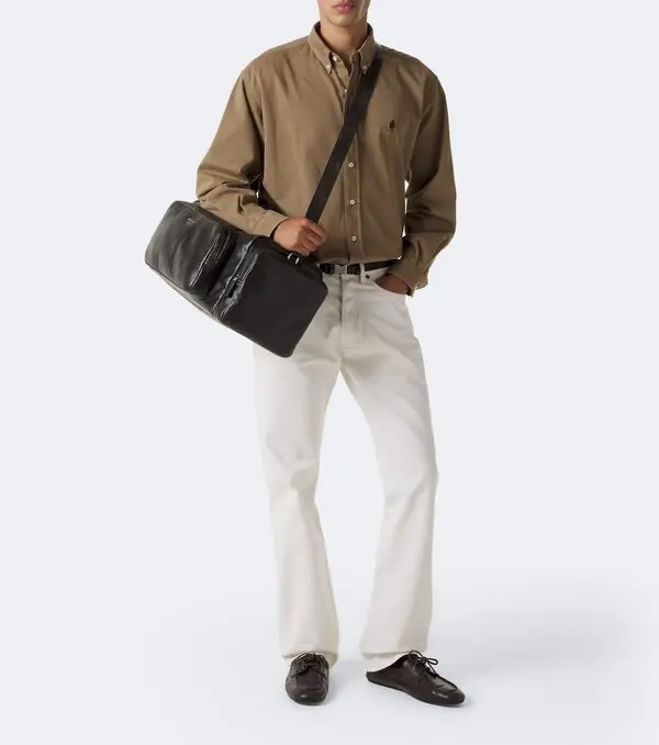 Prada Distressed Leather Duffel Bag