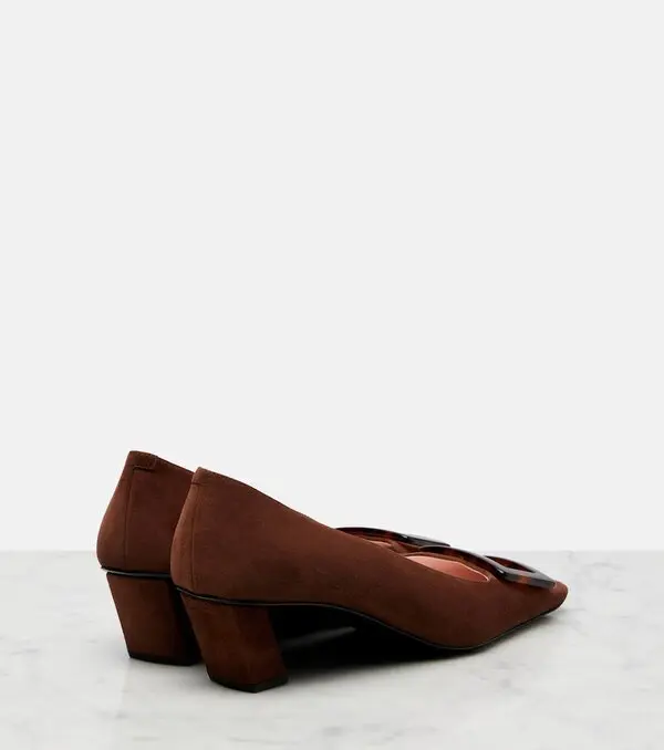 ROGER VIVIER Belle Vivier Suede Pumps - Brown