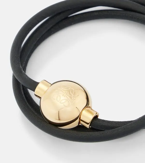 Loewe Leather Bracelet With Gold-tone Detail
