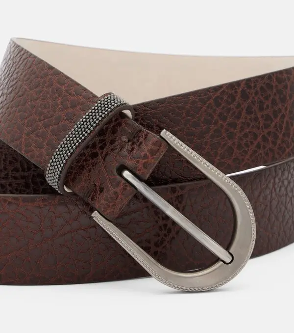 Brunello Cucinelli Monili Leather Belt - Brown