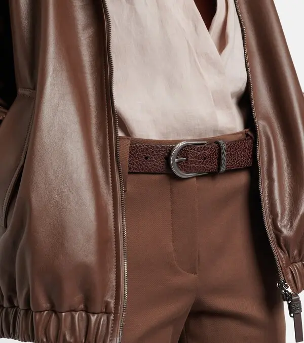 Brunello Cucinelli Monili Leather Belt - Brown
