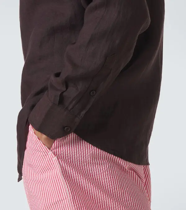 Frescobol Carioca Antonio Linen Shirt - Brown