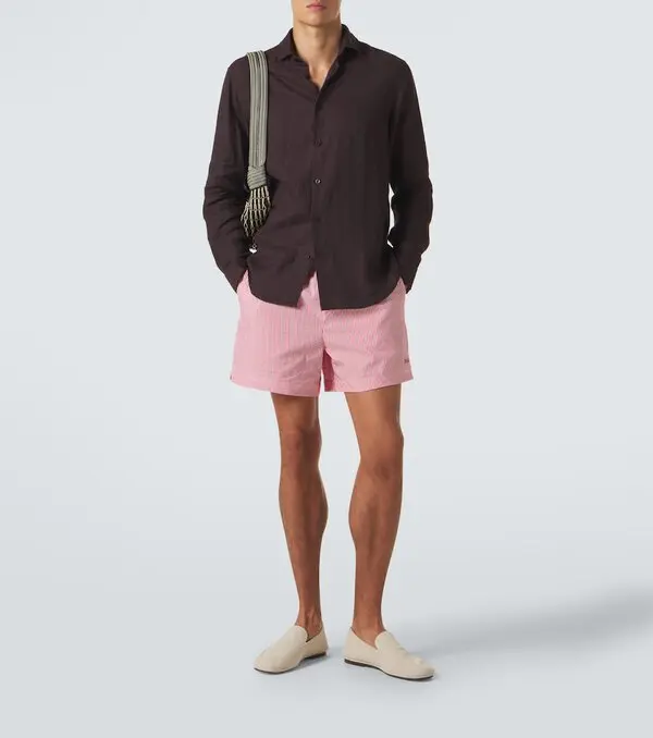 Frescobol Carioca Antonio Linen Shirt - Brown