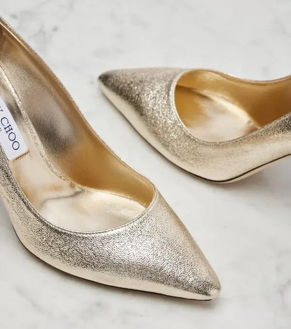 JIMMY CHOO Romy Metallic Leather Pumps