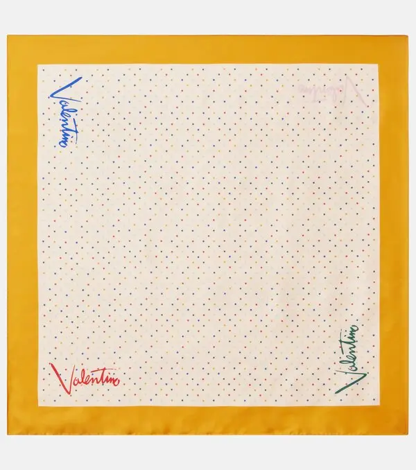 Valentino Garavani Polka-dot Silk Twill Scarf - Orange