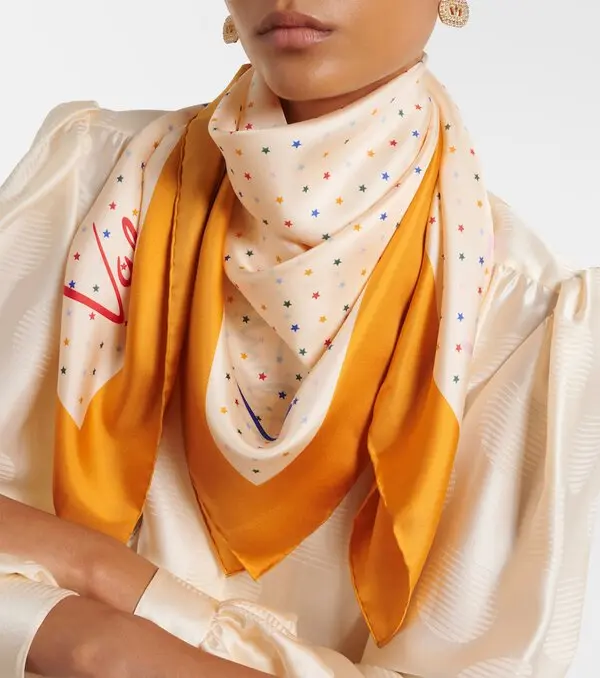 Valentino Garavani Polka-dot Silk Twill Scarf