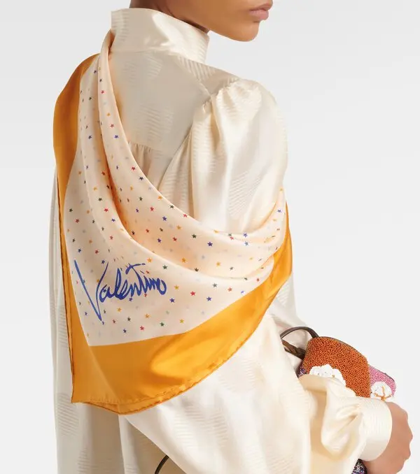 Valentino Garavani Polka-dot Silk Twill Scarf