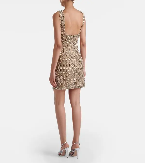 LA FUORI Embellished Mini Dress